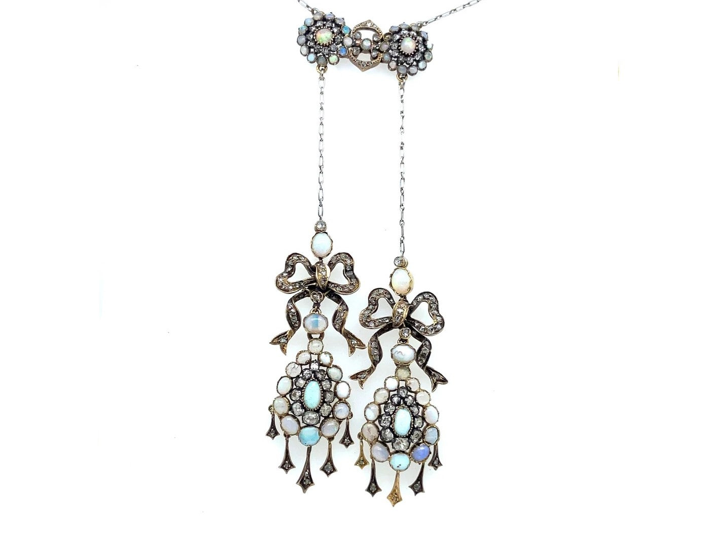 Falize diamond and opal lavalliere necklace – Gioielleria Pennisi
