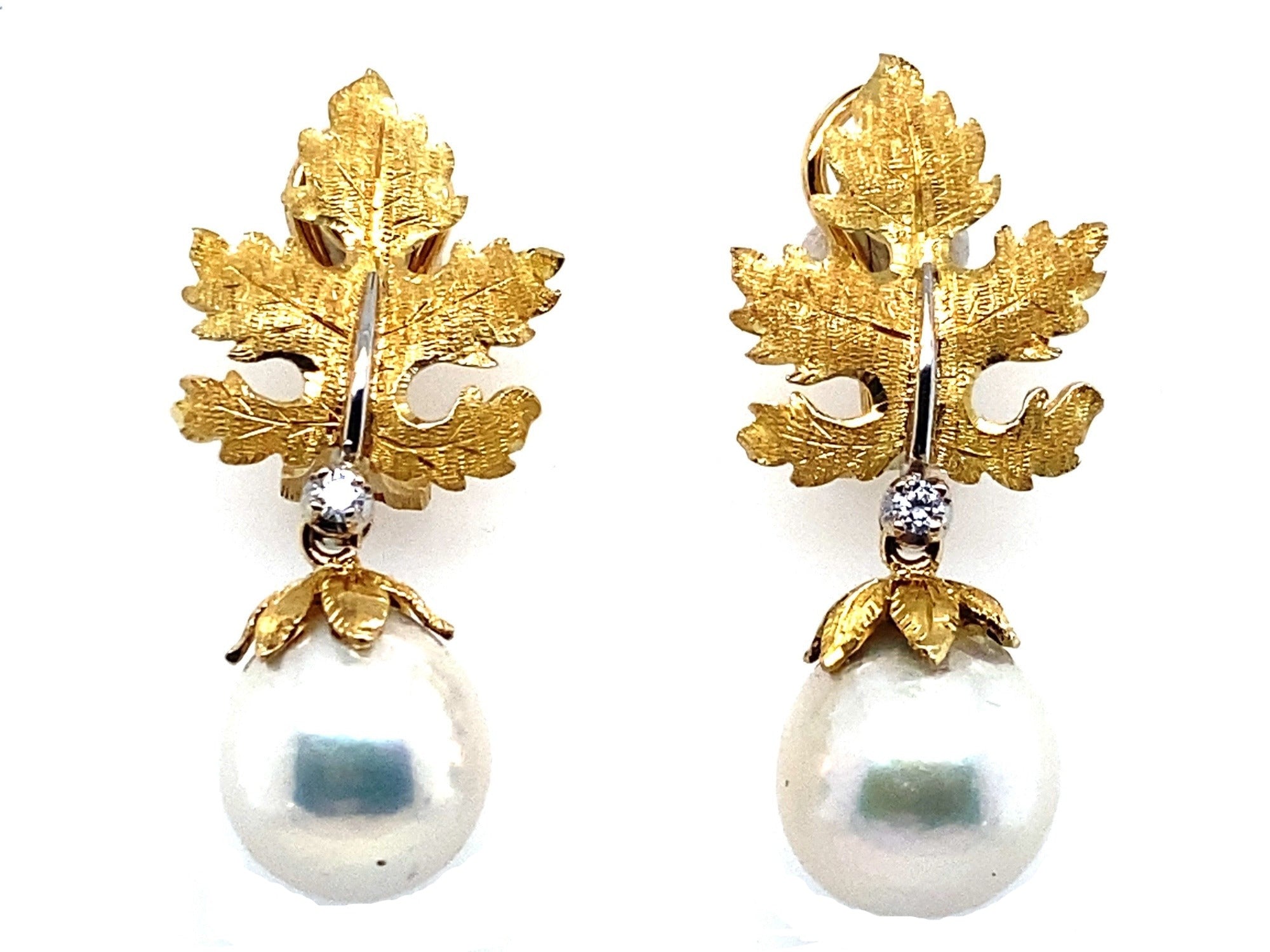 Buccellati diamond and pearl earrings – Gioielleria Pennisi